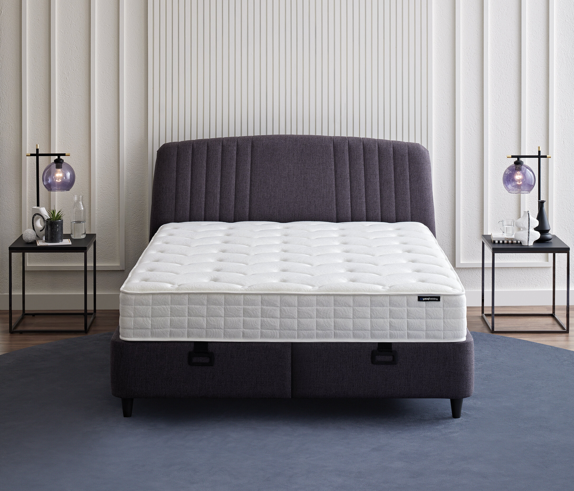 Silver Therapy 3'lü Set Yatak Baza Başlık, 90x190 cm